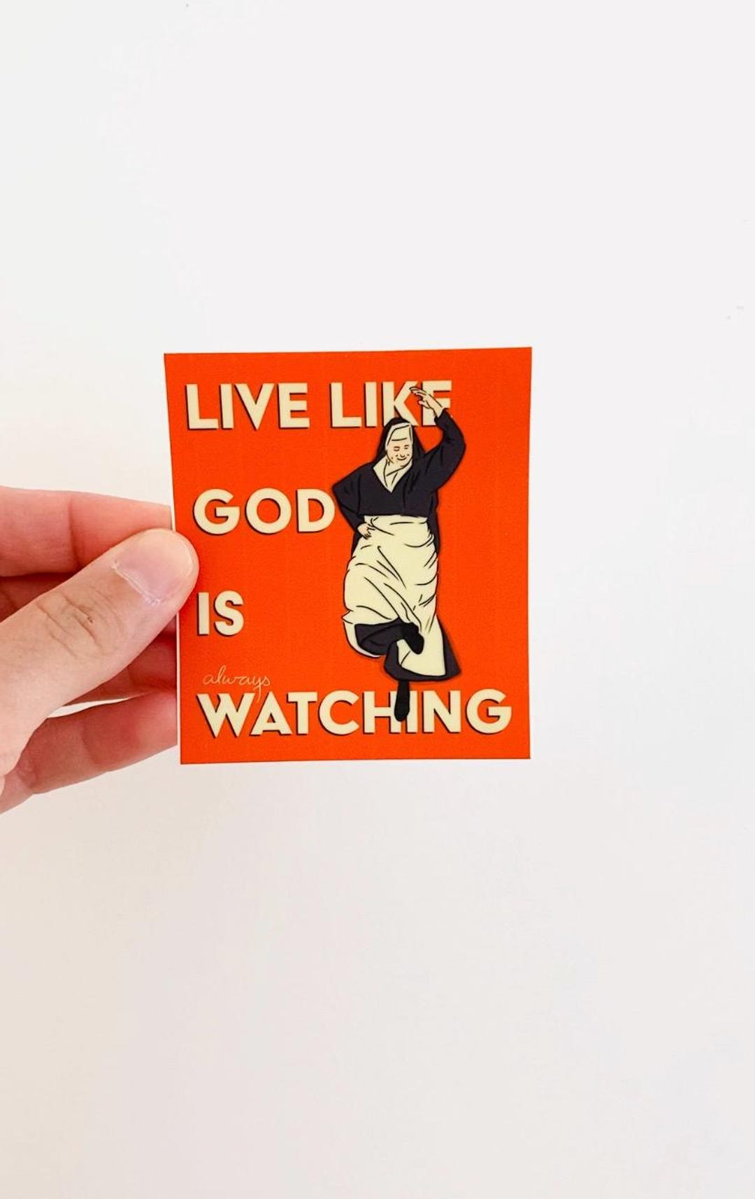 Dancing Nun Vinyl Sticker - Catholic Christmas Stocking Stuffer - Etsy