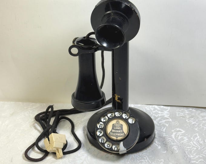 Antique British Ericsson Candlestick Phone 1920s Rotary Dial Working ...