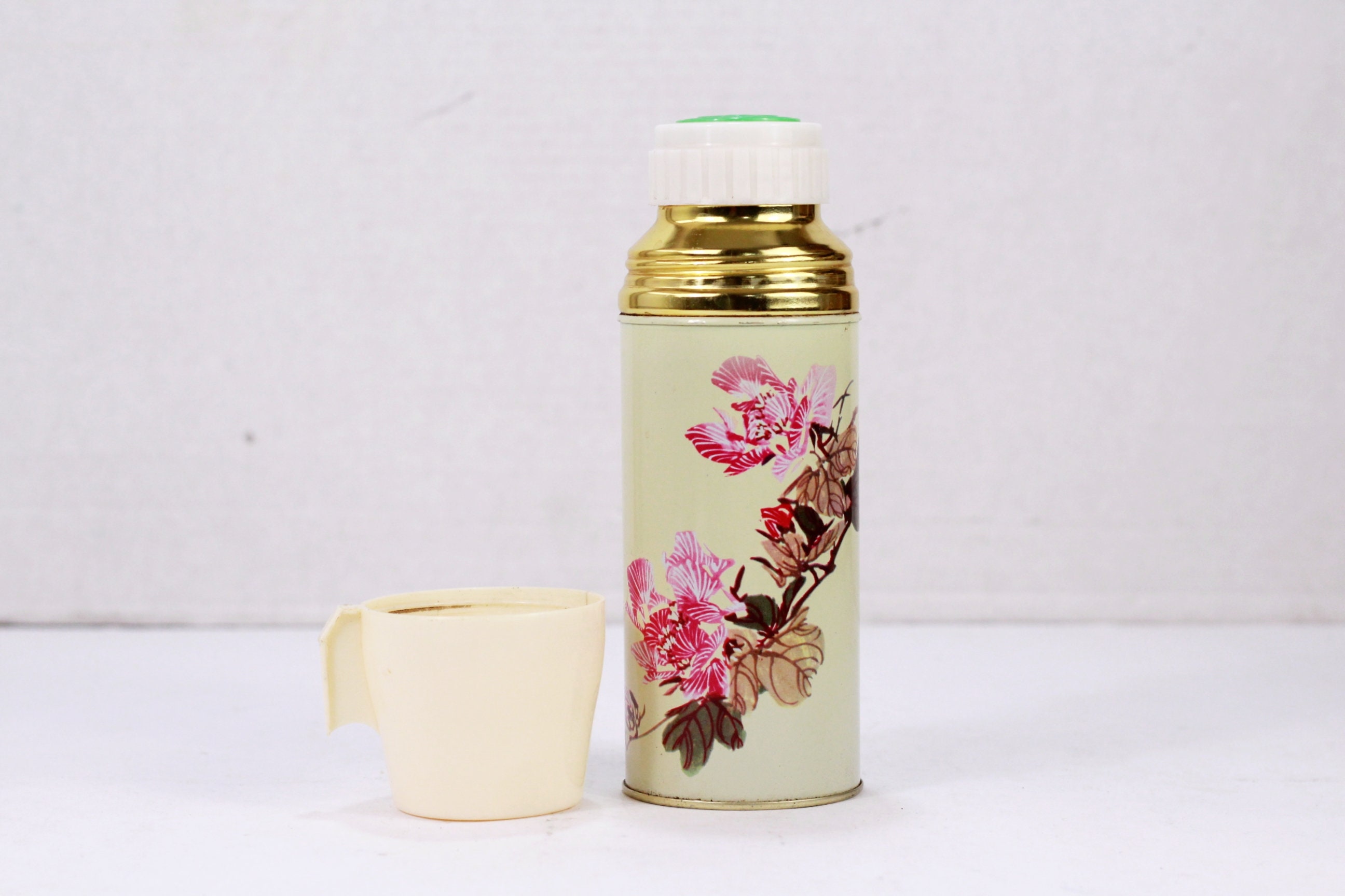 Small Vacuum Thermos With Plastic Stopper and Cup Camping - Etsy