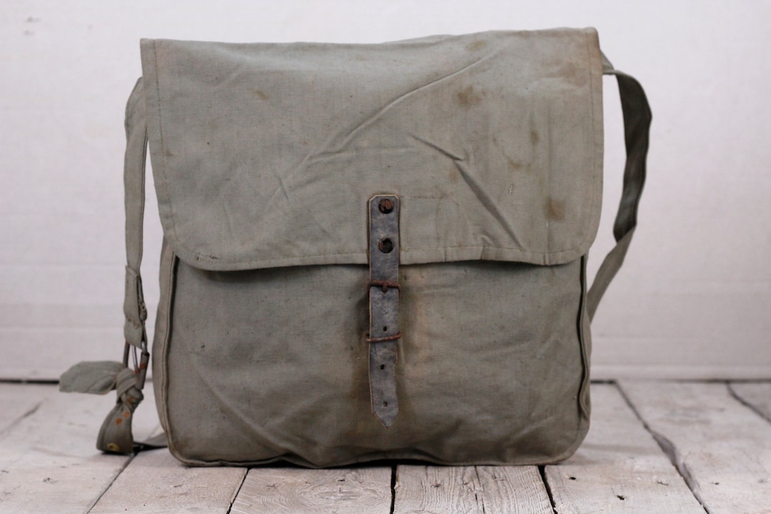 Vintage Canvas Military Haversack, Army Gray Hiking Bag - Etsy