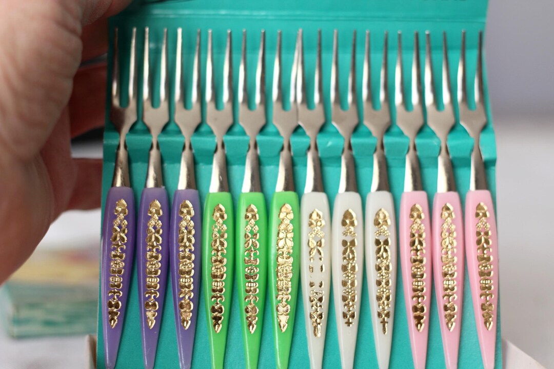 Vintage Small Relish and Hors D'oeuvre Set of 12 Forks, Made in Japan ...