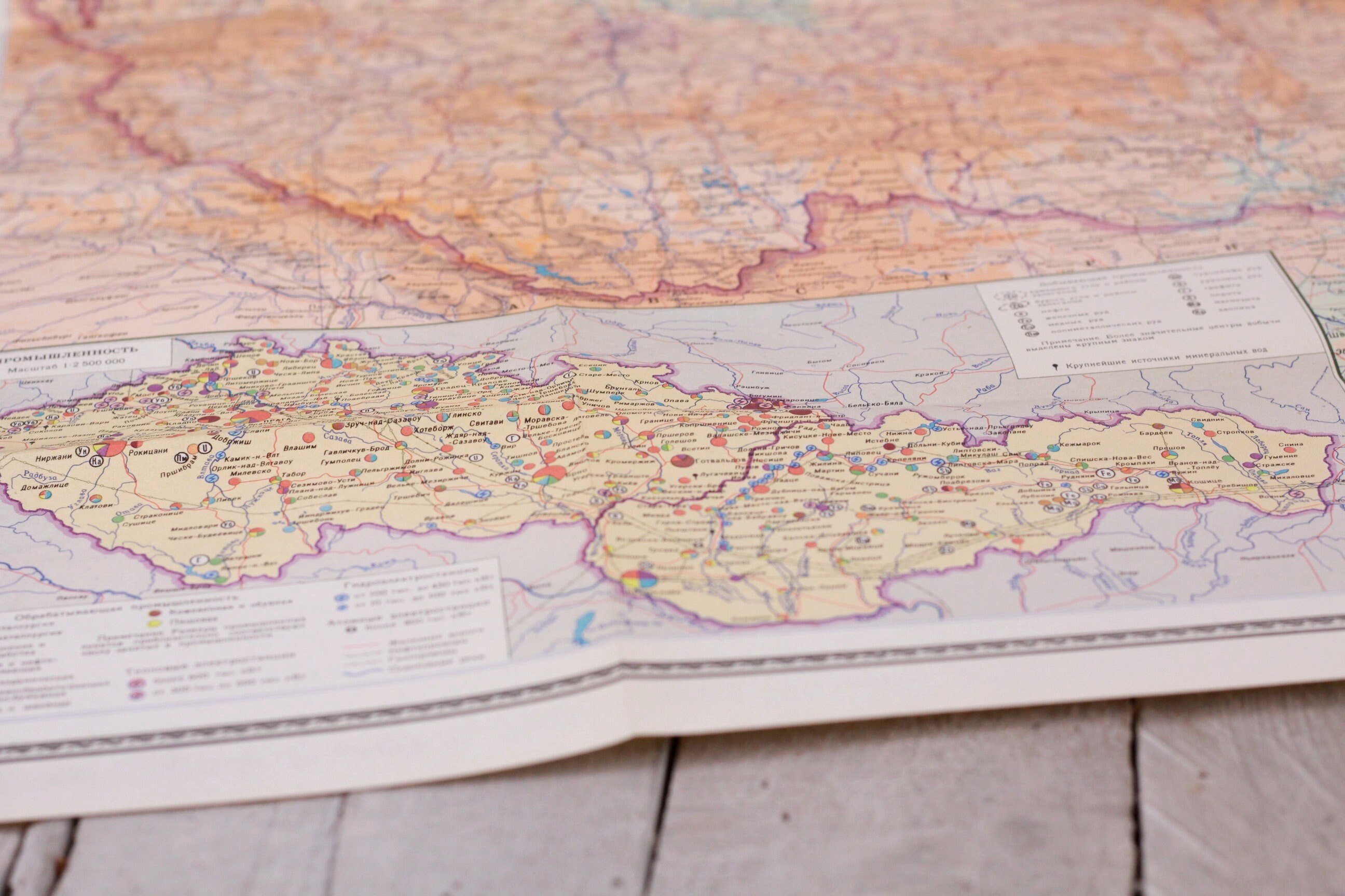 Vintage Czechoslovakia Geographical Map 1980's, Printed in USSR - Etsy