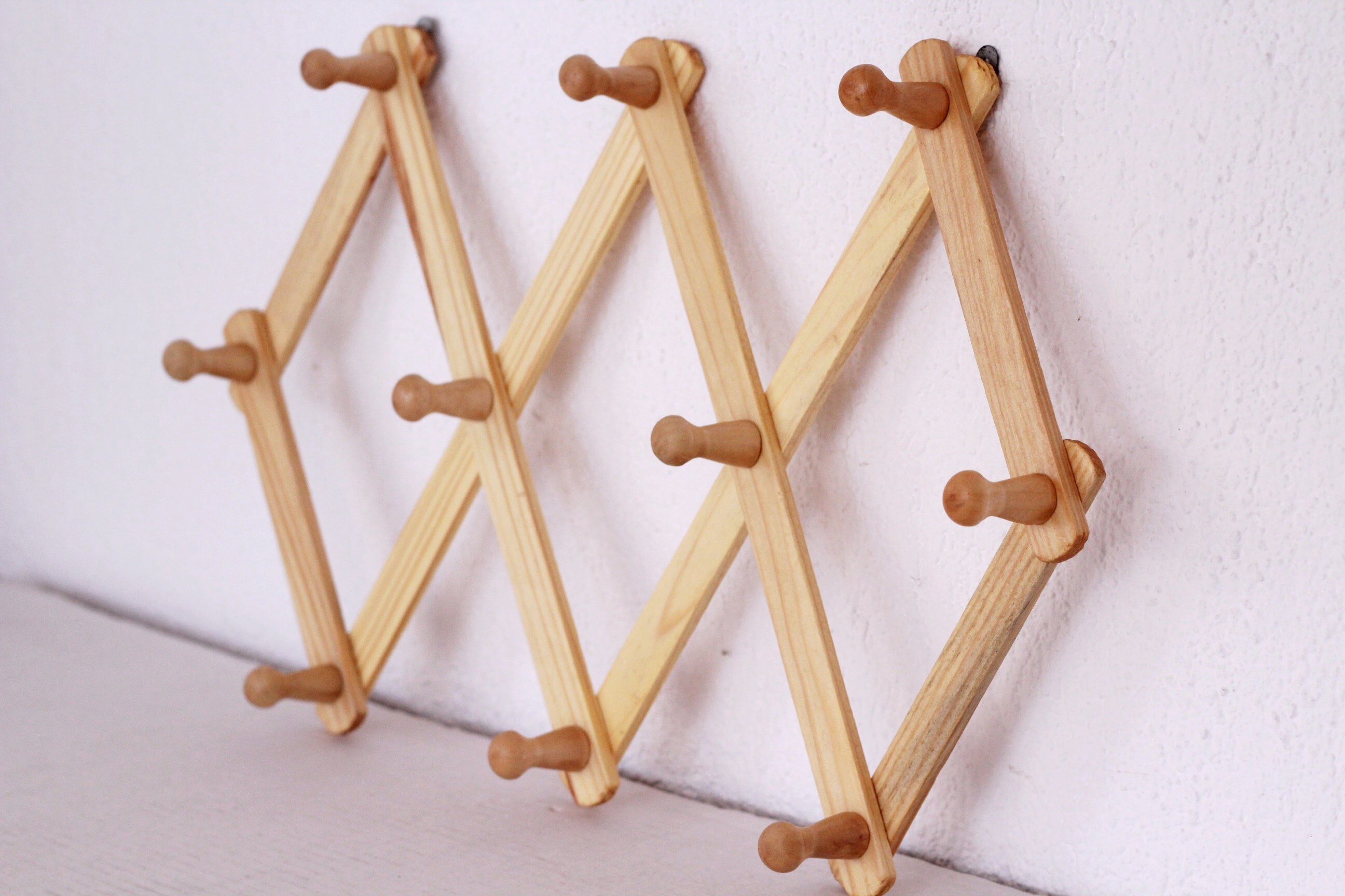 Vintage Wooden Folding Coat Hanger, Wall Hanging Hanger - Etsy