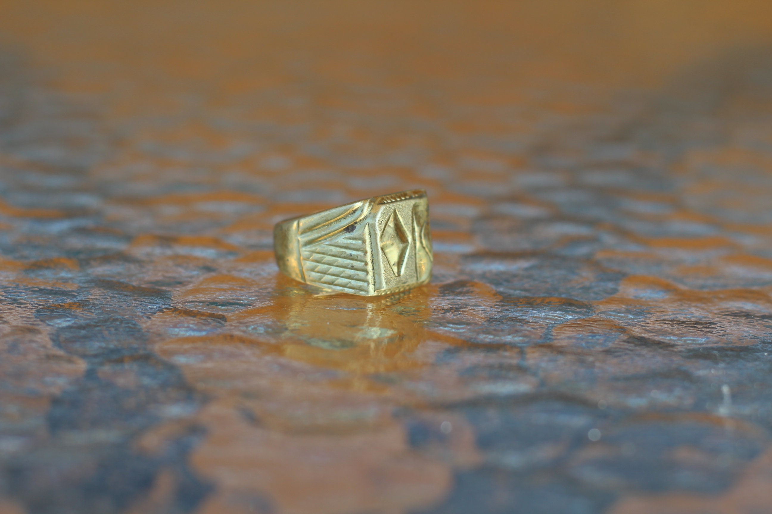 Vintage Brass Ring Carved Ring Circa 1950s US Size 11 - Etsy