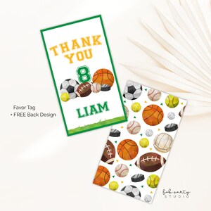 Sports Game Birthday Party Invitation + Favor Tag Digital Template ...