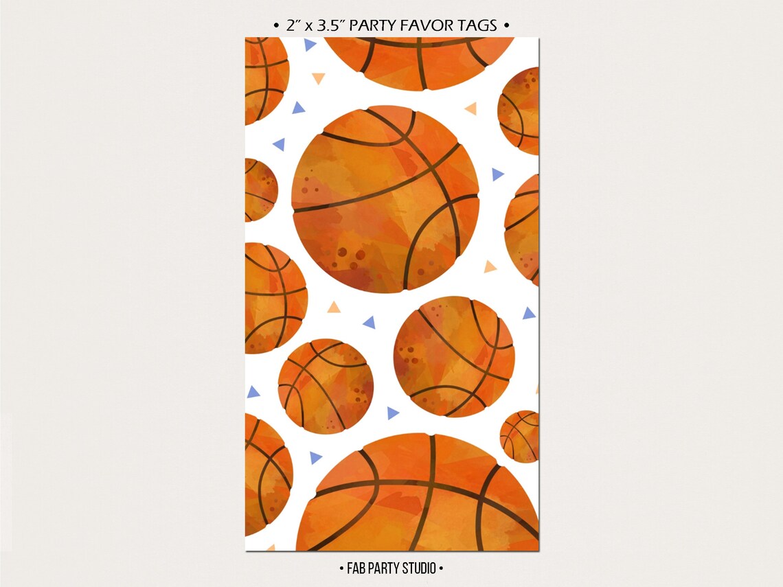 Basketball Game Birthday Party Favor Tag Hoops Editable Loot - Etsy