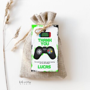 Gamer Birthday Party Favor Tag Template | Online Gaming Loot Bag ...