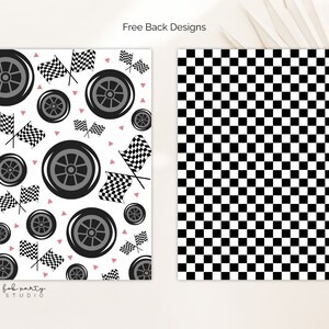 Race Car Birthday Party Invitation Thank You Card Favor Tag Digital ...