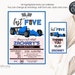 Race Car Fast Five Birthday Party Invitation Favor Tag Digital Template ...