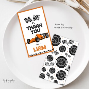 Race Car Birthday Party Invitation + Favor Tag Digital Template ...