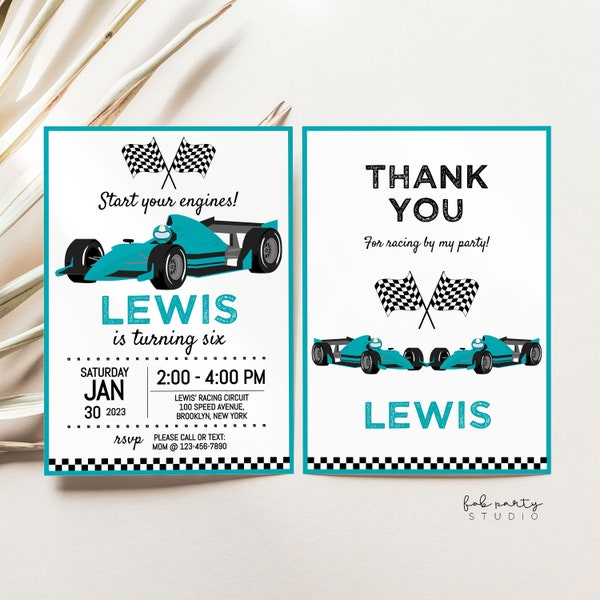 Speed Racer Birthday Invitation - Etsy