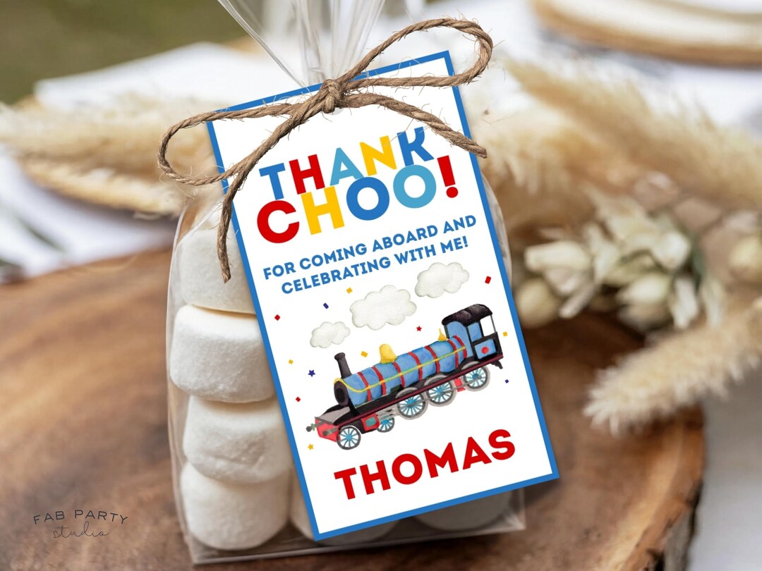 Choo Choo Train Birthday Party Favor Tag Digital Template | Vintage Toy ...