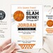 Basketball Birthday Party Invitation & Favor Tag Template, Custom ...