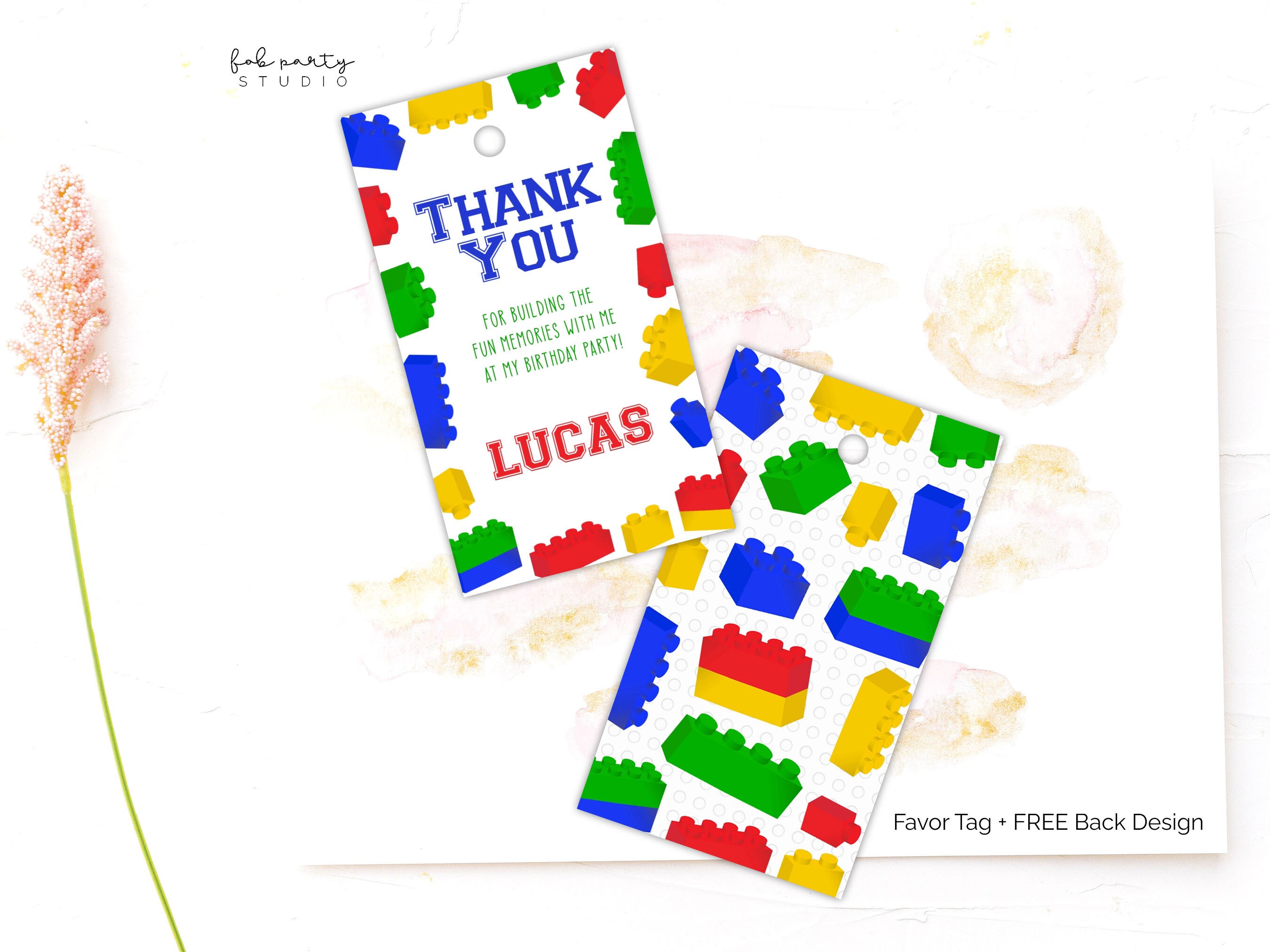 Building Blocks Birthday Party Invitation With Photo Favor - Etsy