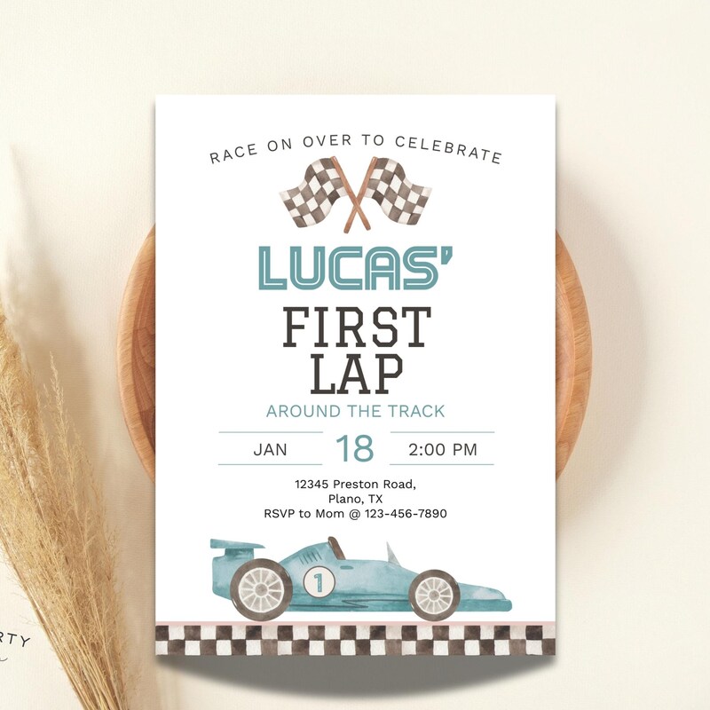 Racer Invitation - Etsy