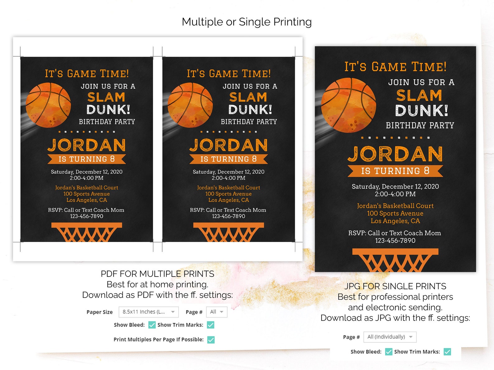 Basketball Sports Party Invite Favor Tag, Black Basketball Hoops ...