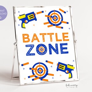 Dart Gun Birthday Party Signs 8x10 Dart Wars Toy Gun Blaster Battle ...