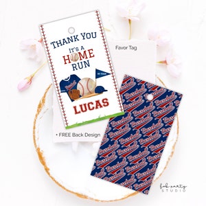 Baseball Birthday Party Invitation Favor Tag Digital Template, Kids ...