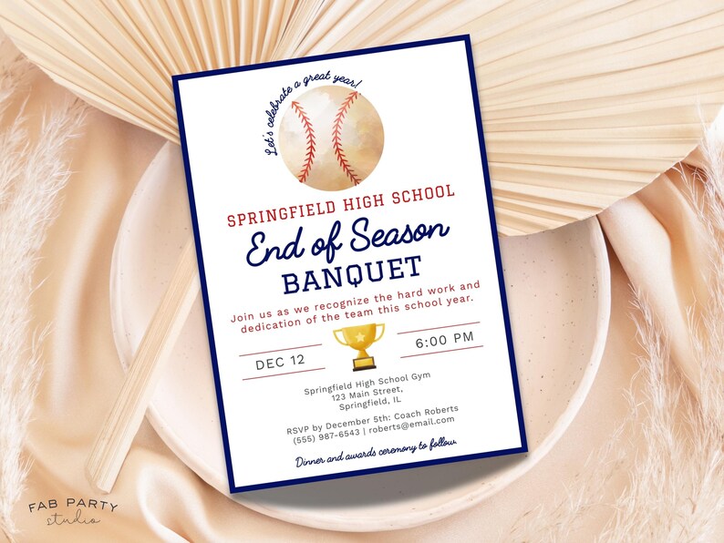 Baseball Banquet Invitation | Editable Sports Banquet Flyer | End of ...
