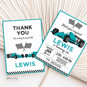 Race Car Birthday Invitation + Thank You Card | Speed Racer Editable ...