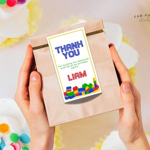 Building Blocks Birthday Party Favor Tag Template | Brick Toys Loot Bag ...