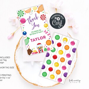 Candy Land Birthday Party Favor Tag Template, Girl Candy Sweets Loot ...