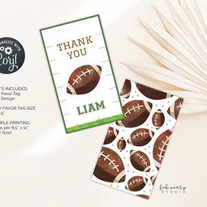 Football Game Birthday Party Favor Tag Digital Template, Sport Kickoff ...
