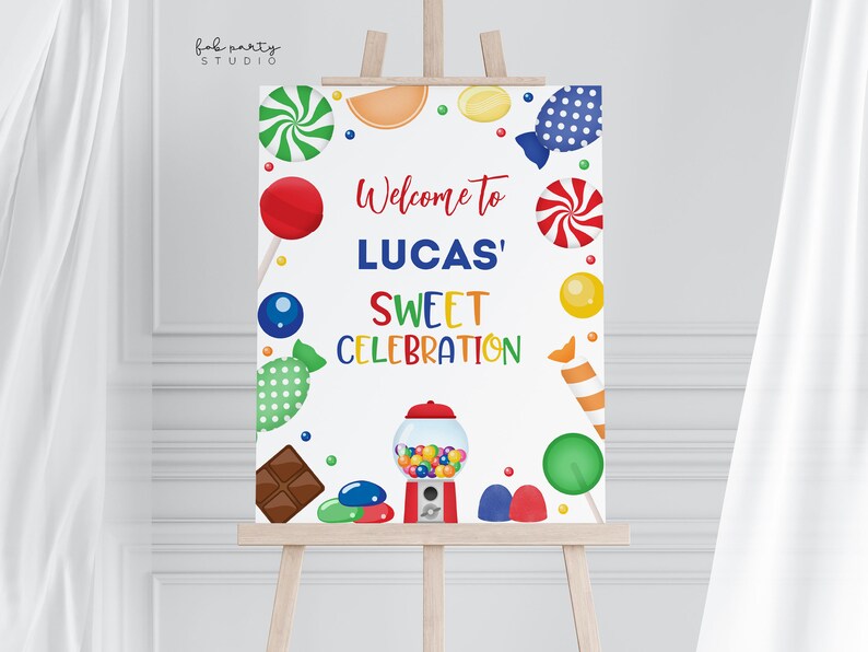 Candy Land Birthday Party Welcome Sign Template 16x20 or 8x10 - Etsy