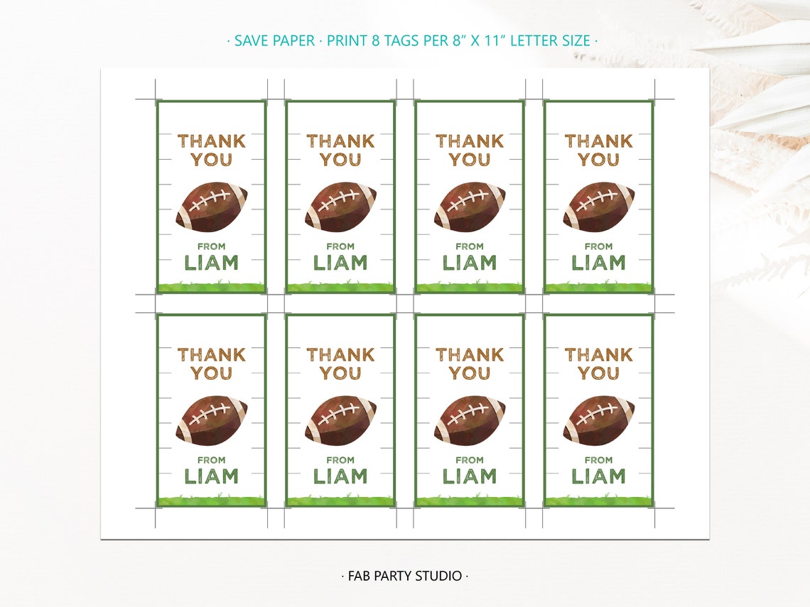 Football Game Birthday Party Favor Tag Soccer Editable Loot - Etsy