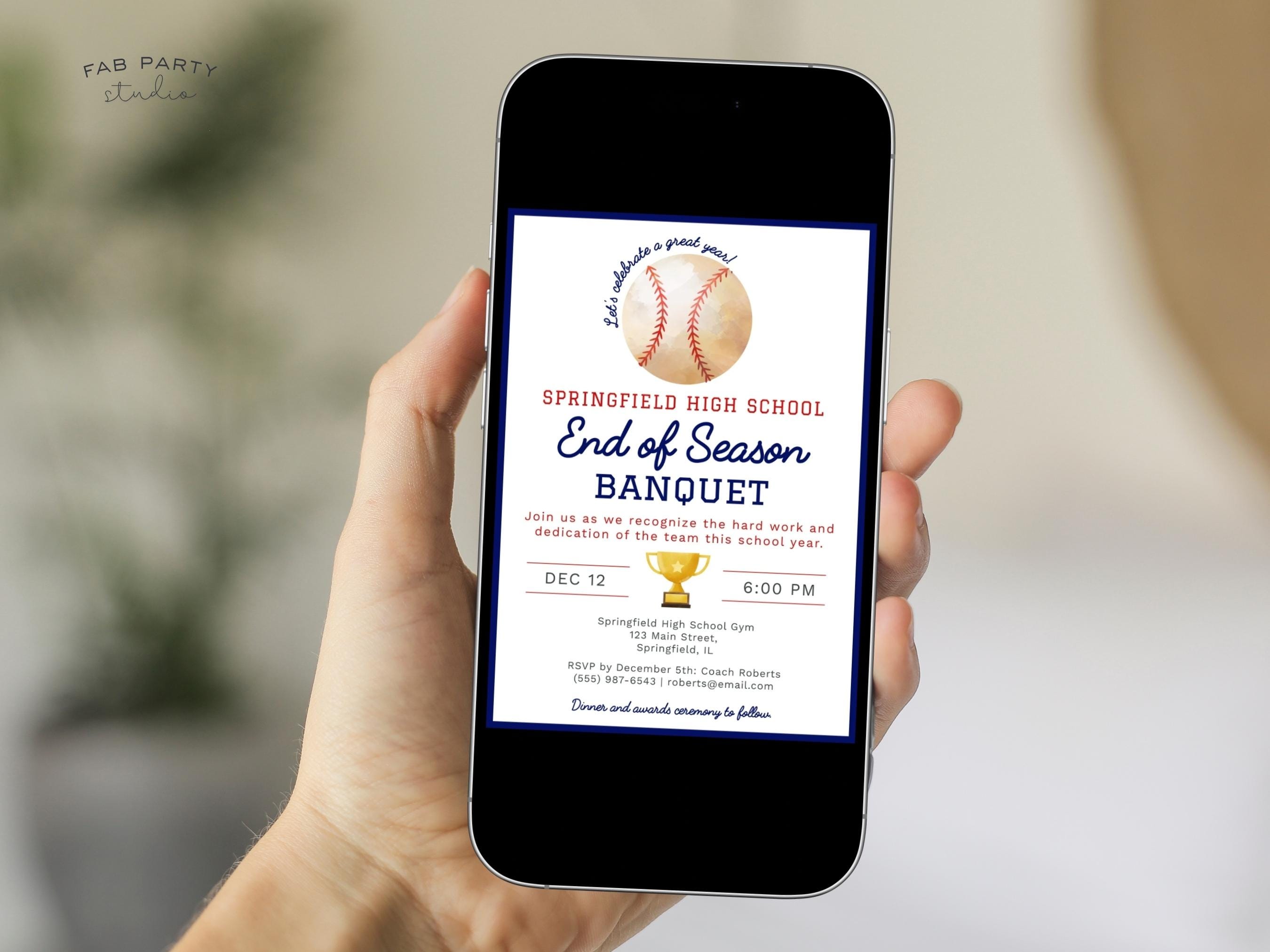 Baseball Banquet Invitation | Editable Sports Banquet Flyer | End of ...