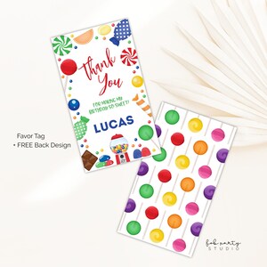 Candyland Birthday Party Invitation + Favor Tag | Sweet Candy Treats ...
