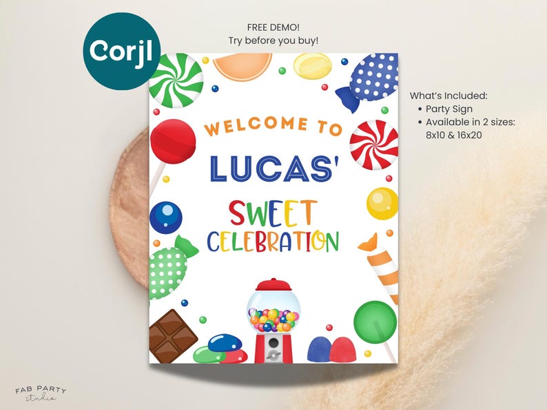 Sweet Celebration Party Welcome Sign | Candy Land Birthday Printable ...