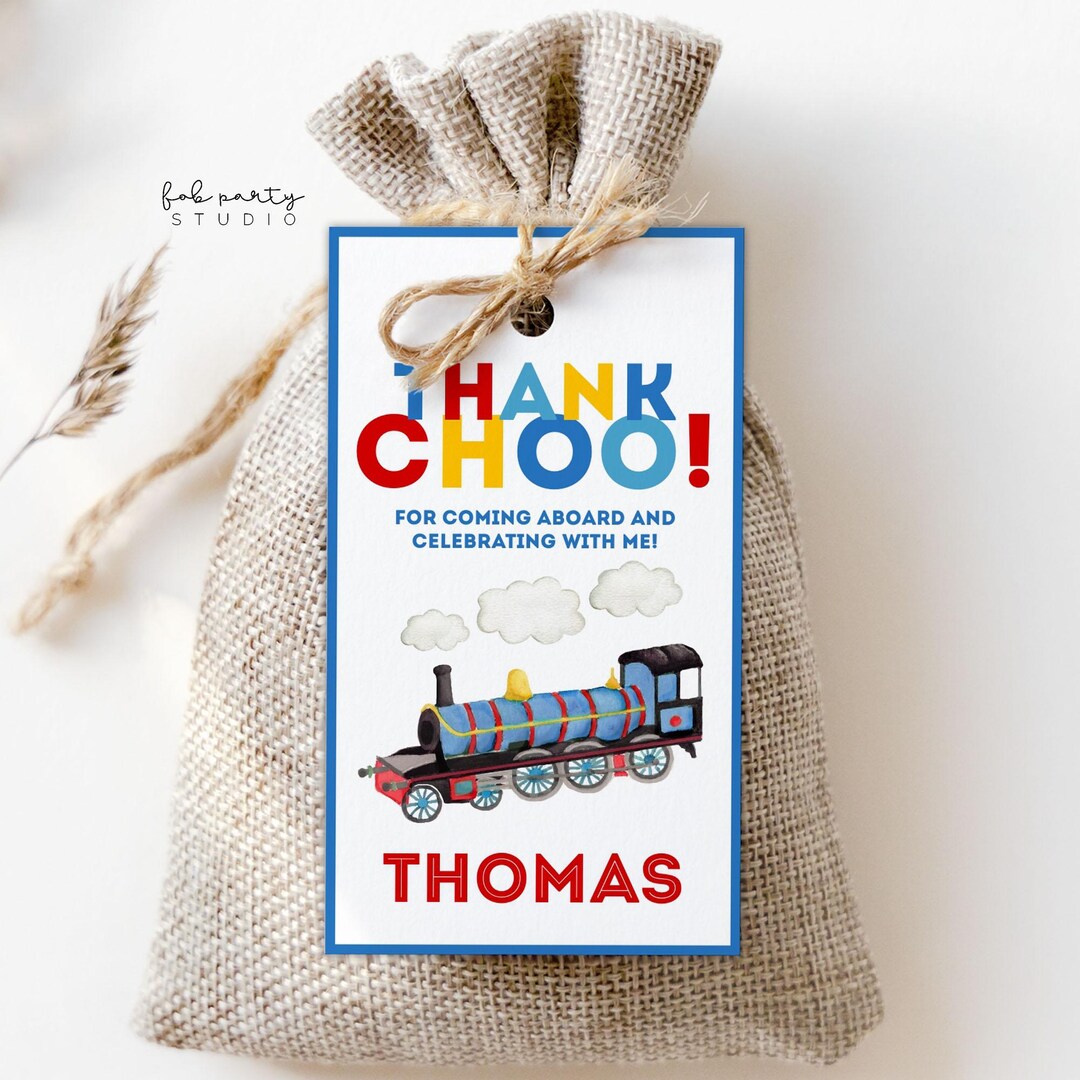 Choo Choo Train Birthday Party Favor Tag Digital Template | Vintage Toy ...