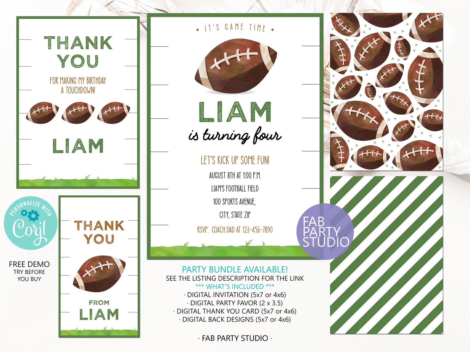Football Game Birthday Party Favor Tag Soccer Editable Loot - Etsy