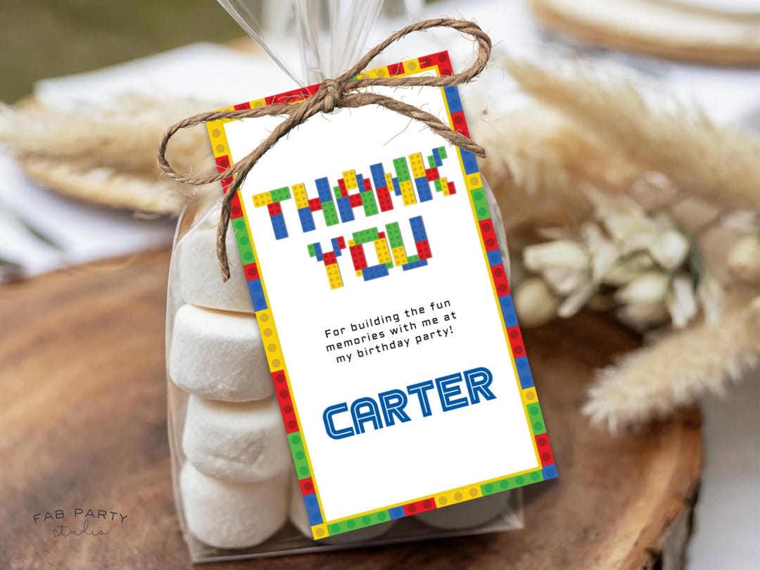 Building Blocks Birthday Party Favor Tag | Toy Blocks DIY Printable ...