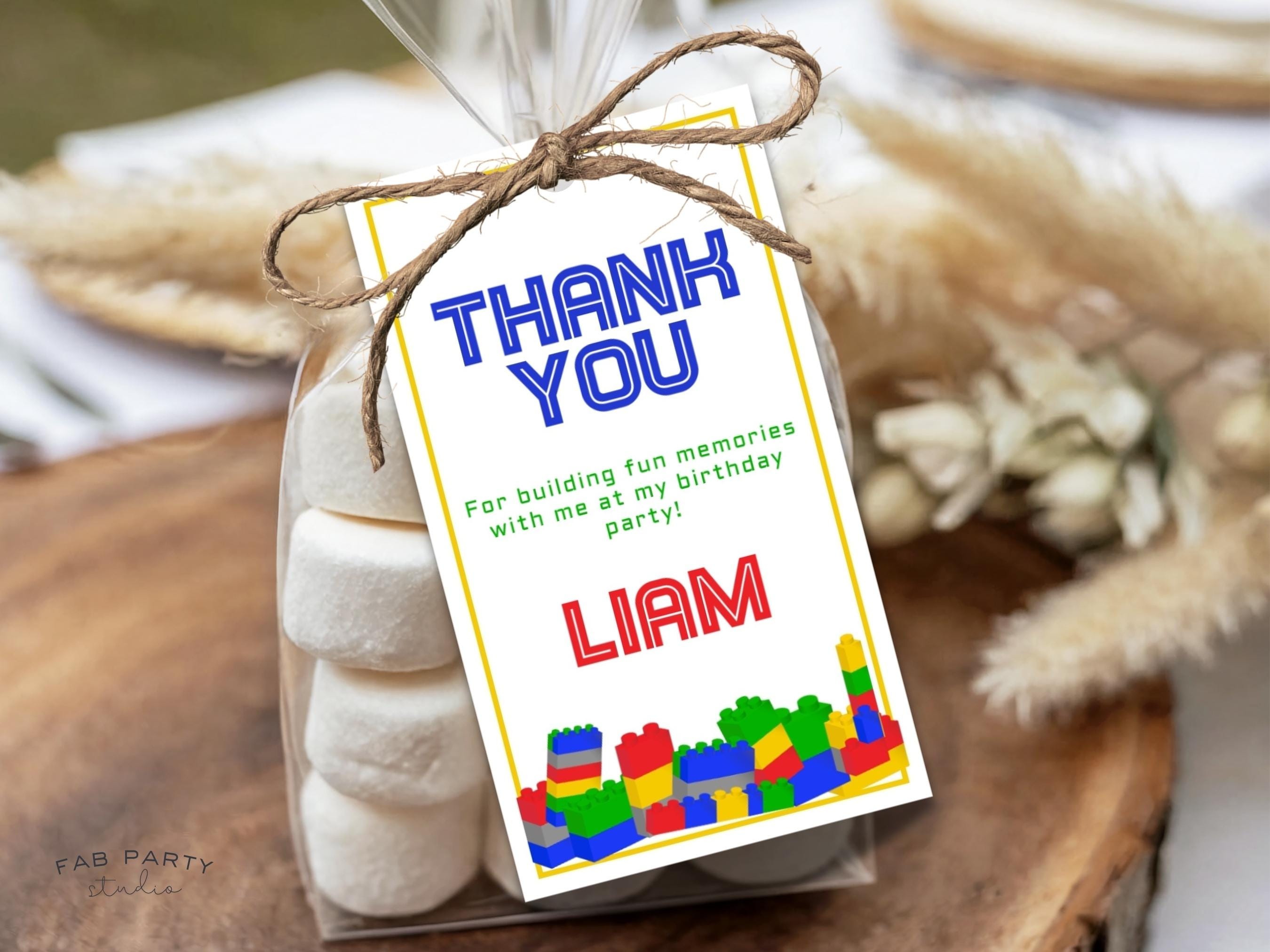 Building Blocks Birthday Party Favor Tag Template | Brick Toys Loot Bag ...