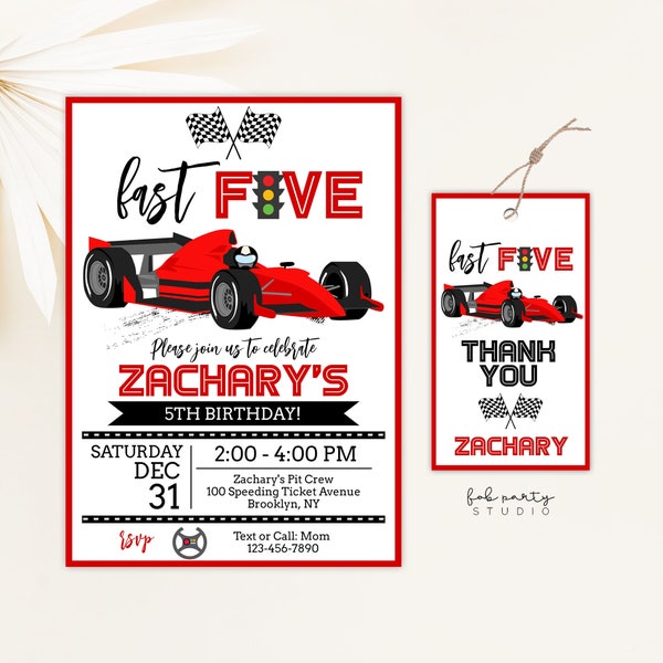 Race Car Invitations - Etsy