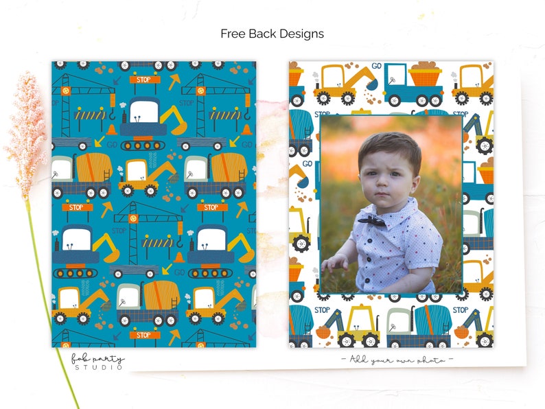 Diggers Birthday Party Invitation Thank You Card - Etsy