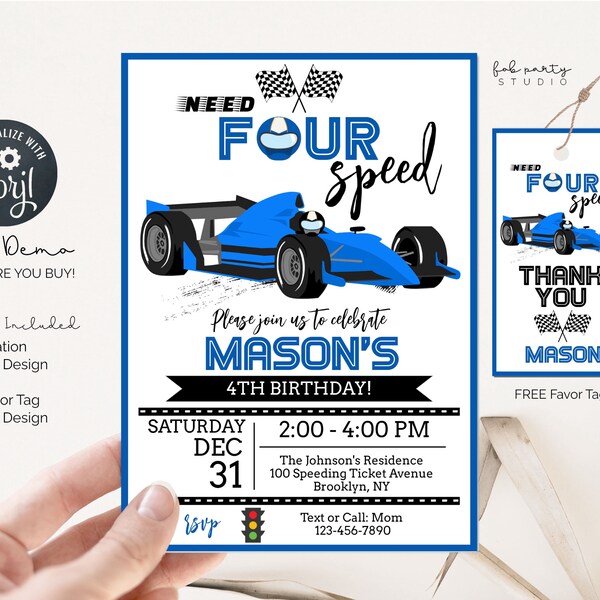 Race Car Birthday Need Four Speed - Etsy