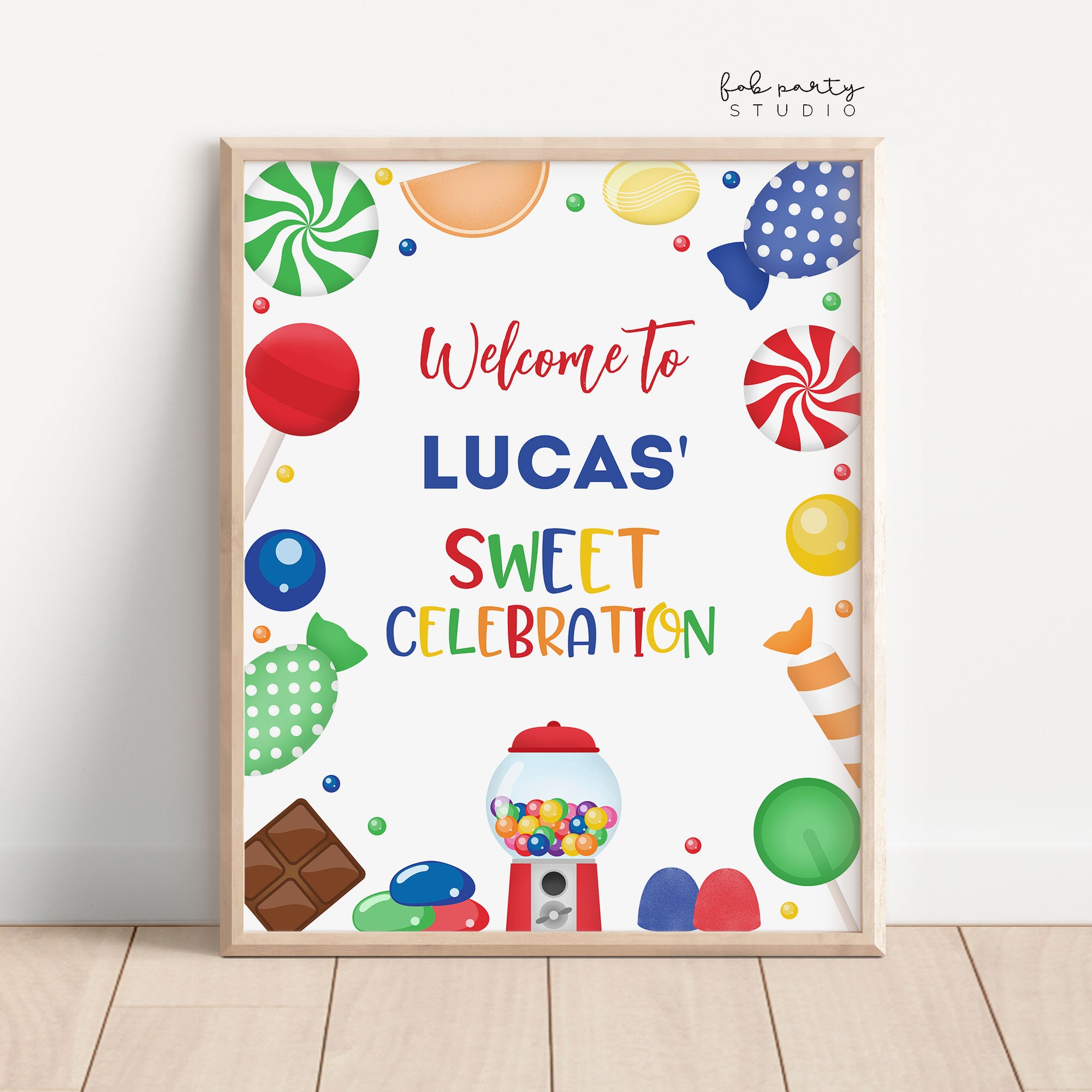 Candy Land Birthday Party Welcome Sign Template 16x20 or 8x10 - Etsy