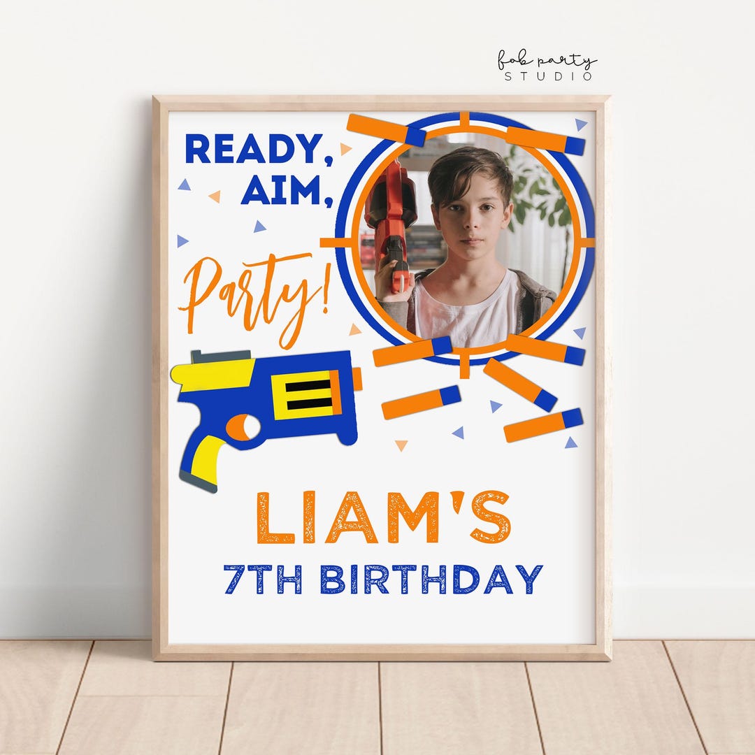 Dart Gun Birthday Party Welcome Sign Template 16x20 or 8x10 Dart Wars ...