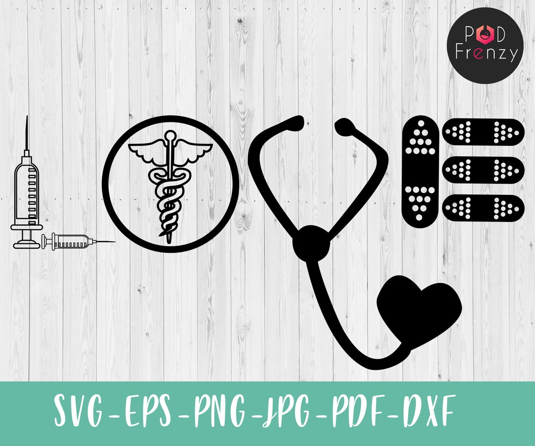 Nurse 4 Symbols Svg, Silhouette, Cutting File, Digital Download, Dxf ...