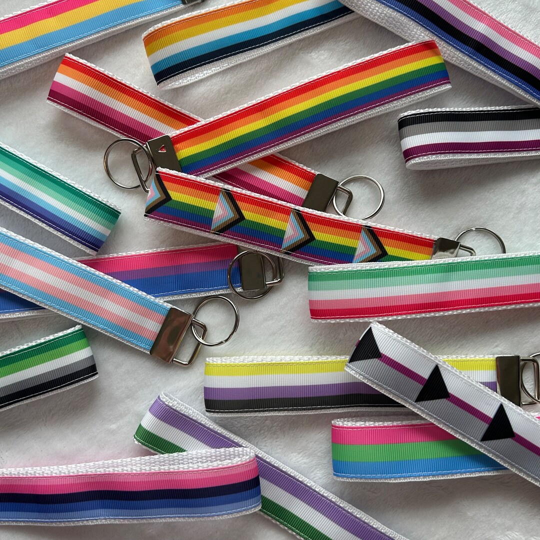 LGBTQIA+ Pride Flag Wristlets for Keys | Gay Lesbian Transgender ...