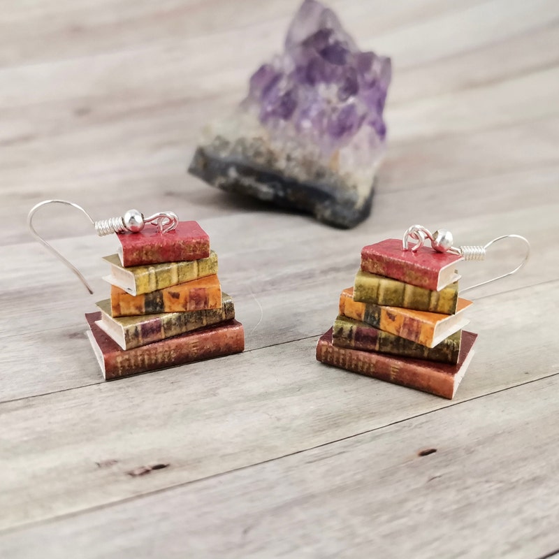 Book Earrings - Etsy