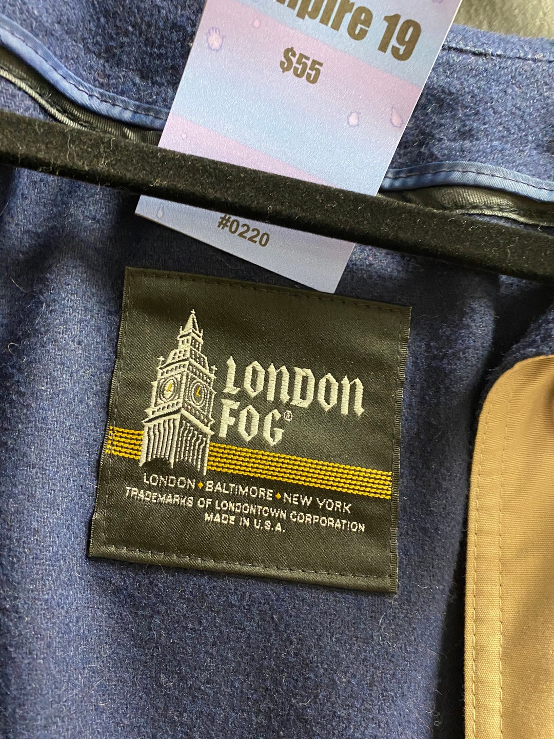 London Fog Tan Trench Coat blue Interior - Etsy