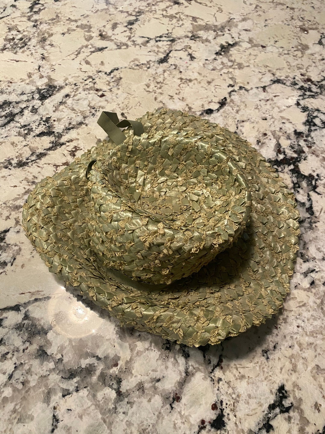 Green Straw Hat - Etsy