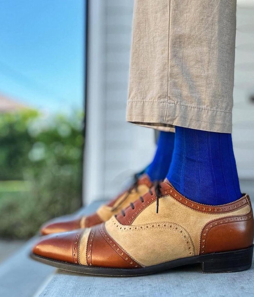 NEW Men's Ribbed Dress Socks Yellow Socks Purple Socks Blue Socks ...