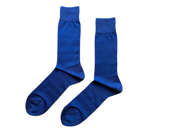 Men s Royal Blue Socks Dress Socks Blue Socks Cotton Socks Groomsmen Socks