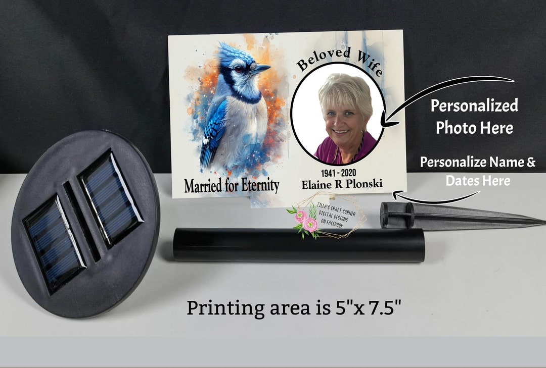 Solar Light Memorial With Blue Jay Png, Sublimation, Instant Digital ...