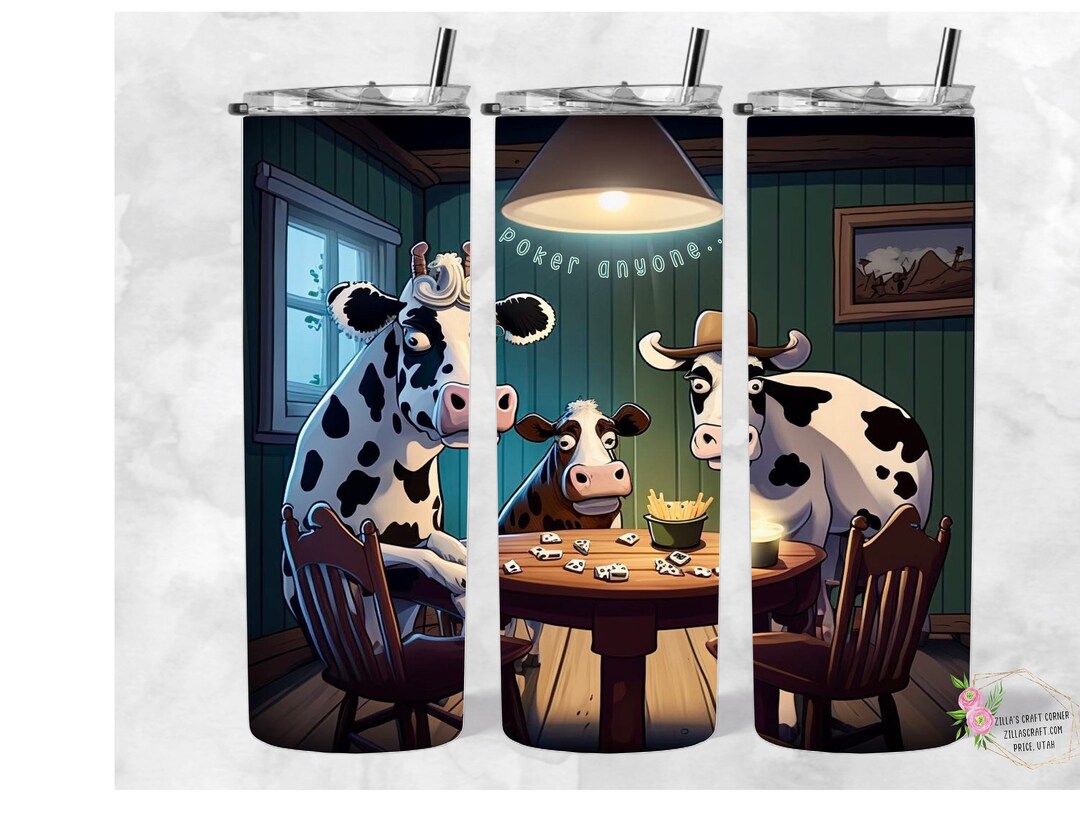 Cows Playing Poker 20oz Skinny Tumbler/sublimation Design Template ...